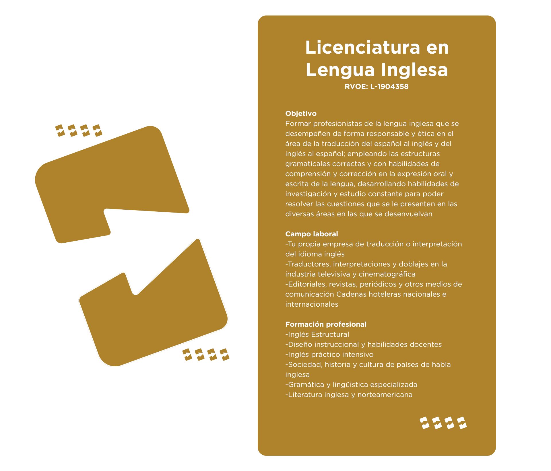 Lic. en Lengua Inglesa – CUME